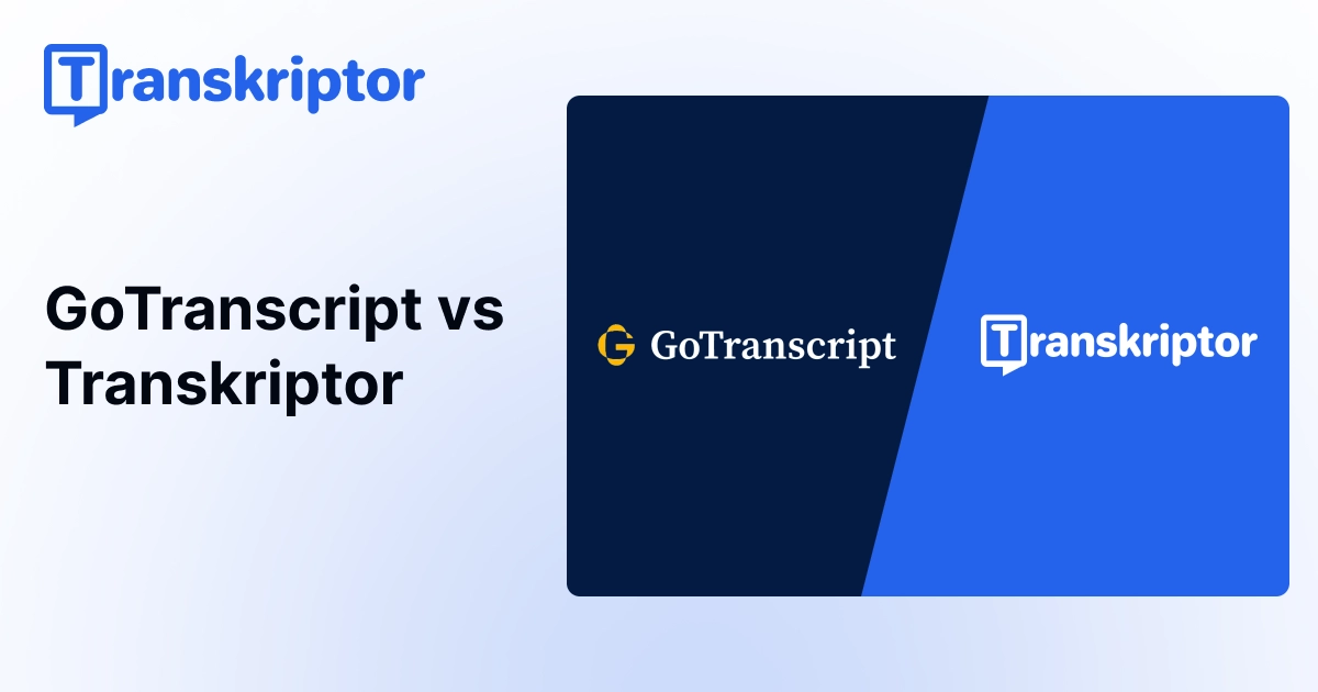 Transkriptor vs GoTranscript: preços, recursos e muito mais